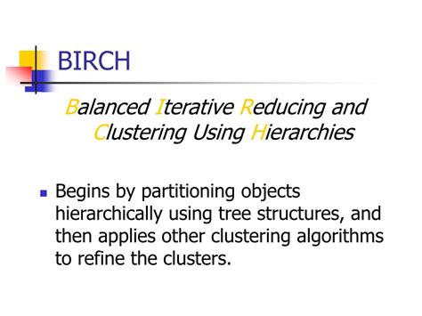 ppt clustering algorithms birch and cure powerpoint presentation