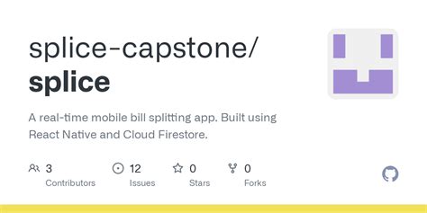 GitHub Splice Capstone Splice A Real Time Mobile Bill Splitting App
