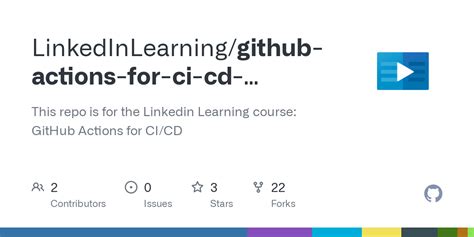 github linkedinlearning github actions for ci cd 4375061 this repo