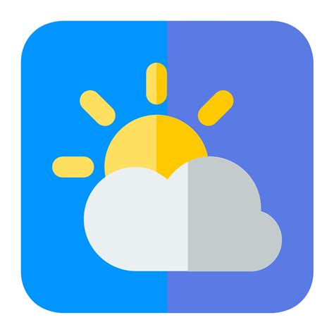 sun with cloud in flat icon weather app forecast summer climate