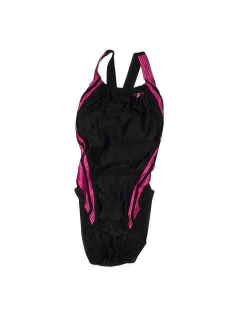 Speedo Solid Black One Piece Swimsuit Size 6 42 Off Thredup