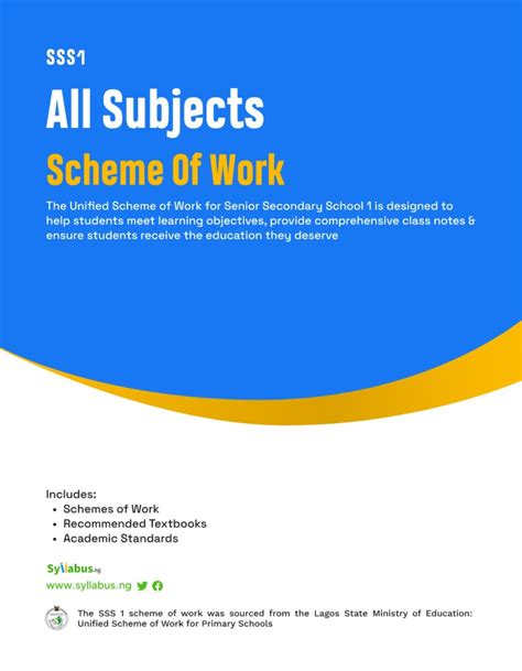 Sss1 Unified Scheme Of Work Syllabusng