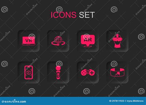 Set VR Controller Game D Modeling Virtual Reality Gamepad Glasses Degree View