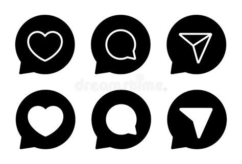 Like Comment And Share Icon On Speech Bubbles Social Media Elements Stock Vector