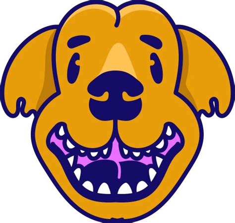 Golden Retriever Cute Face Royalty Free Vector Image