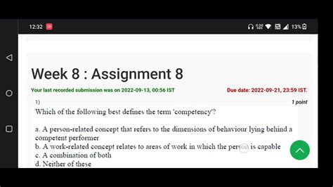 Human Resource Development Assignment 8 Week 8 Nptel 2022
