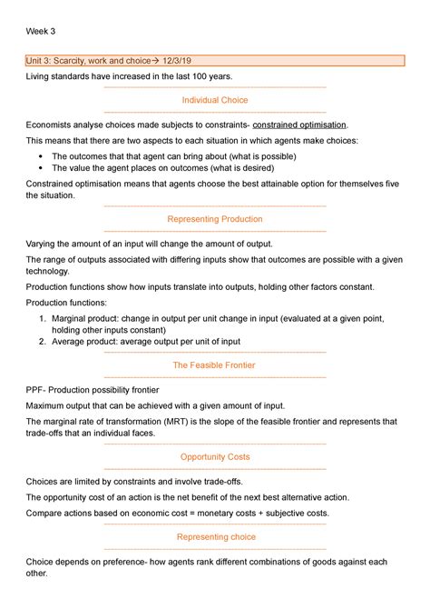 Week 3 Lecture Notes Week 3 Unit 3 Scarcity Work And Choice 123