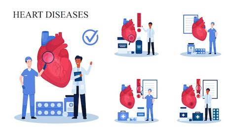 Premium Vector Set Of Heart Disease Vector Illustration