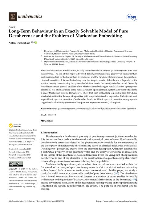 pdf long term behaviour in an exactly solvable model of pure