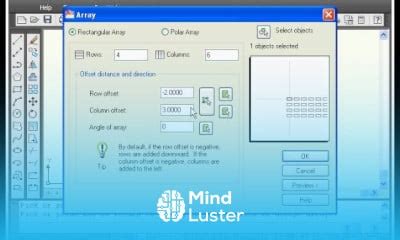 Learn AutoCAD Tutorial Array Polar Rectangular Mind Luster