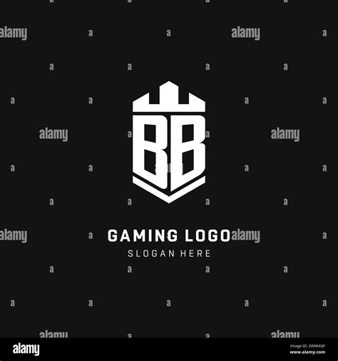BB Monogram Logo Initial With Crown And Shield Guard Shape Style Vector