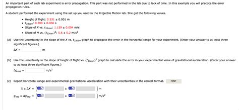 Solved An Important Part Of Each Lab Experiment Is Error