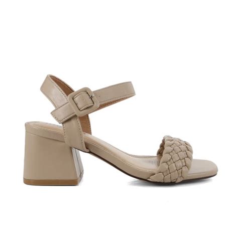 Phoebe Block Heels Wide Fit Vanilla Womens Heeled Sandals