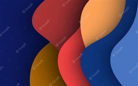 Premium Vector Abstract Blue Orange Red Color Wave Shape Papercut Background Eps10 Vector