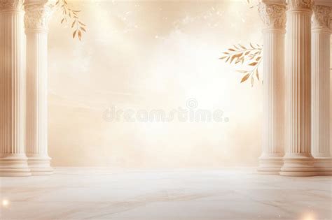 Elegant Backdrop Featuring Classical Columns And Soft Lighting Perfect