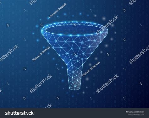 Funnel Polygonal Symbol Binary Code Background Stock Vector Royalty