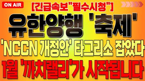 유한양행 주가 전망 주말필수시청 Nccn 개정안 발표 타그리소 잡았다 1월 까치랠리가 시작됩니다 유한양행목표가 유한양행 유한양행주가분석 유한양행