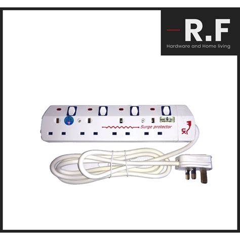 4 Way Portable Multi Extension Wire Trailing Socket Uk Malaysia 2 Meter Shopee Malaysia