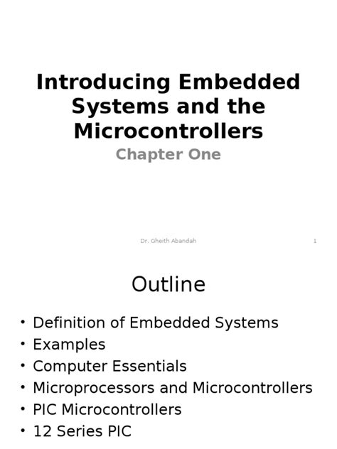Introducing Embedded Systems And The Microcontrollers Chapter One