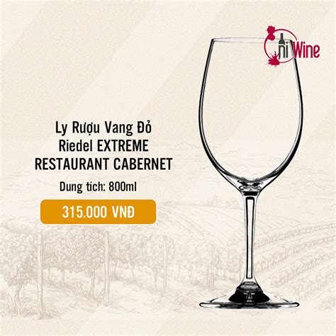 Ly Vang đỏ Riedel Extreme Restaurant Cabernet 800ml