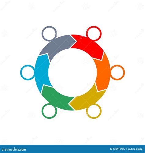 Circular Process Flow Arrows Icon Logo Or Sign Stock Illustration