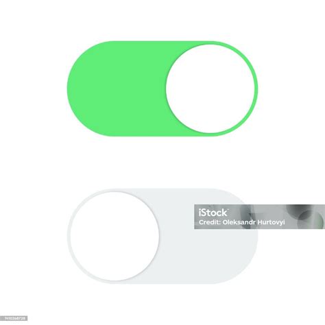 Toggle Switch Buttons Icon On And Off Green And Gray Switch Interface Buttons Template Design