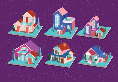 Isometric House Vol 4 Vector 524770 Vector Art At Vecteezy