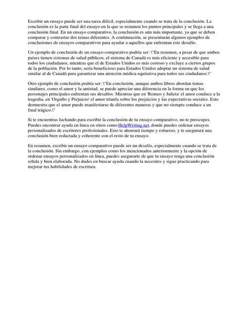 Ejemplos de Conclusiones de Ensayos Comparativos | PDF | Ensayos