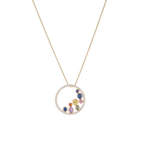 Diamond Set Circle Necklace Aniki Jewellery