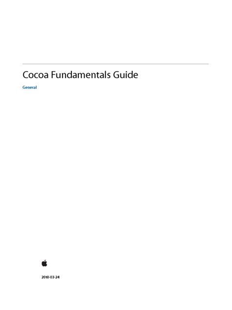 Cocoa Fundamentals Pdf Objective C Mac Os