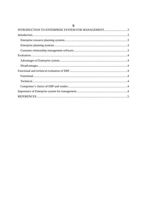 Enterprise System For Management Introduction Evaluation Advantages
