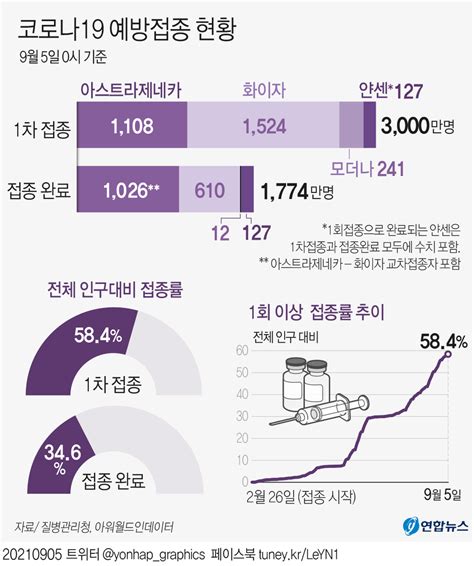 그래픽 코로나19 예방접종 현황 연합뉴스