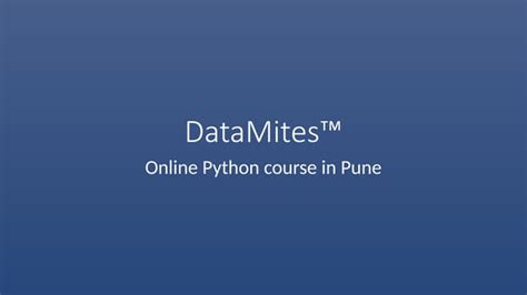 Online Python Programming Course In Pune Ppt