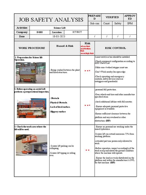 Jsa For Scissor Lift Rev 6 Pdf