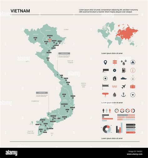 Vector Map Of Vietnam High Detailed Country Map With Division Cities