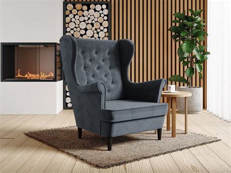 Beautysofa Sessel Falco Iii Aus Velours Ohrensessel Mit Steppung