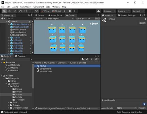 unity ml agentsによる強化学習：サンプルプログラムを動かしてみる（3dball編） massie s programming