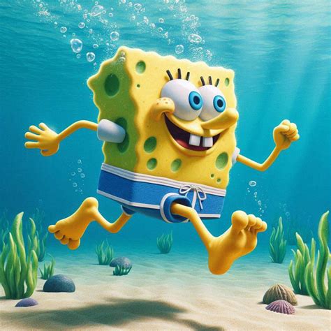 Spongebob In His Blue Undies Swimming Underwater By Feetkisser99 On Deviantart