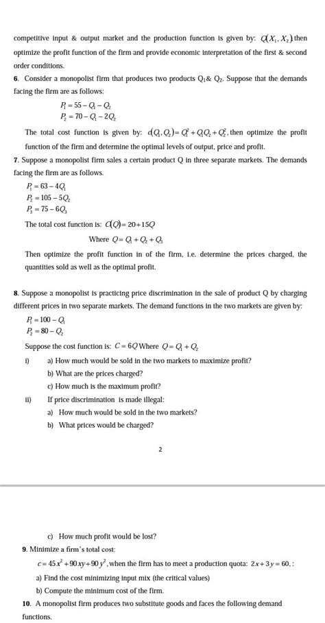 Competitive Input Output Market And The Production Function Is Given By