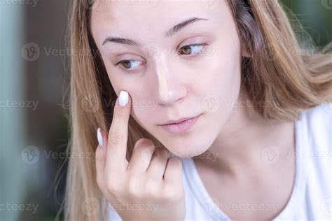 Checking Problematic Face Skin At Home Young Teenager With Self Issues