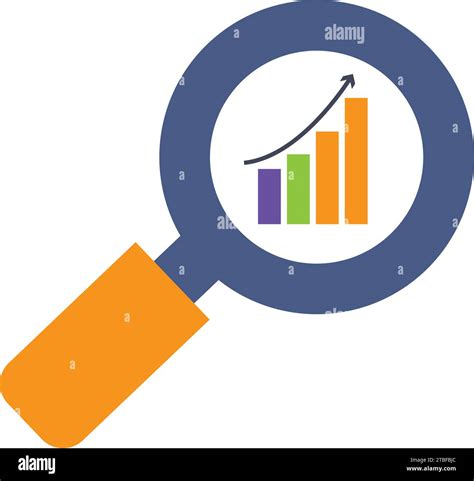 Loupe With Bar Chart Stock Vector Image Art Alamy