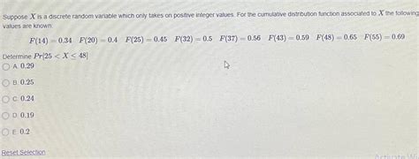 Solved Suppose X Is A Discrete Random Variable Which Only Chegg