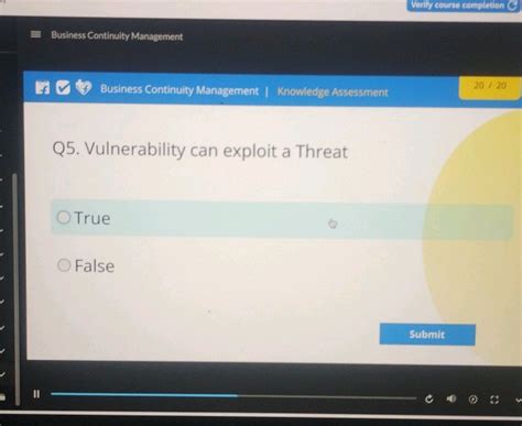 Verily Course Completion Business Continuity StudyX