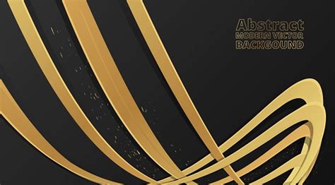 메탈릭 골든 블랙 웨이브 모션 3d 아르 데코 우아한 사실적인 기하학적 추상적 현대 벡터 배경 0명에 대한 스톡 벡터 아트 및 기타 이미지 Istock