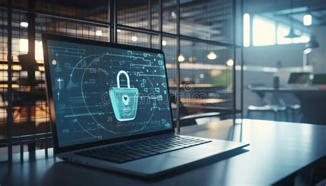 Modern Laptop Encryption Ensures Network Safety Indoors Generated By Ai
