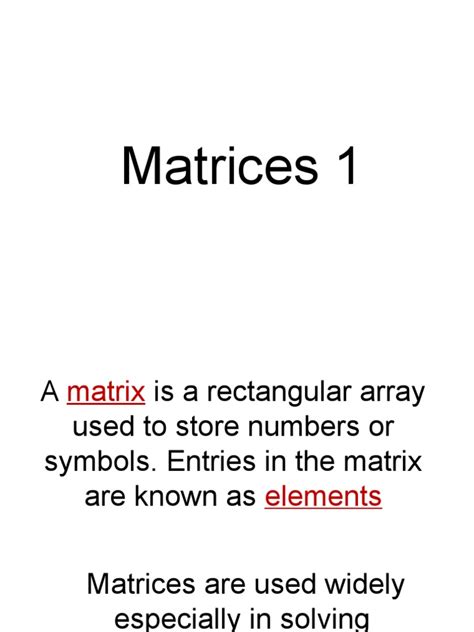 Matrix Basic Matrix 1 Pdf