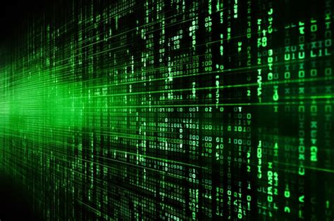 Premium Photo Dynamic Digital Data Stream Abstract Green Computer
