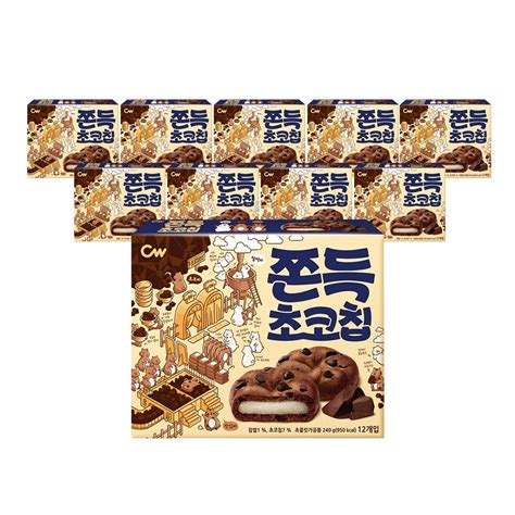 더반 청우식품 쫀득 초코칩 12개입240g X 10곽1박스 홈플러스 택배배송