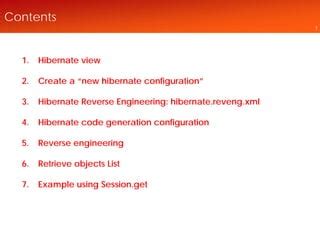 Hibernate Reverse Engineering Ppt