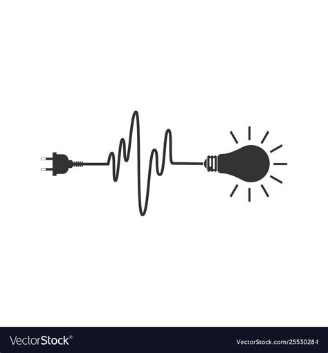 Wire Plug And Light Bulb Icon Isolated Plug Lamp Vector Image